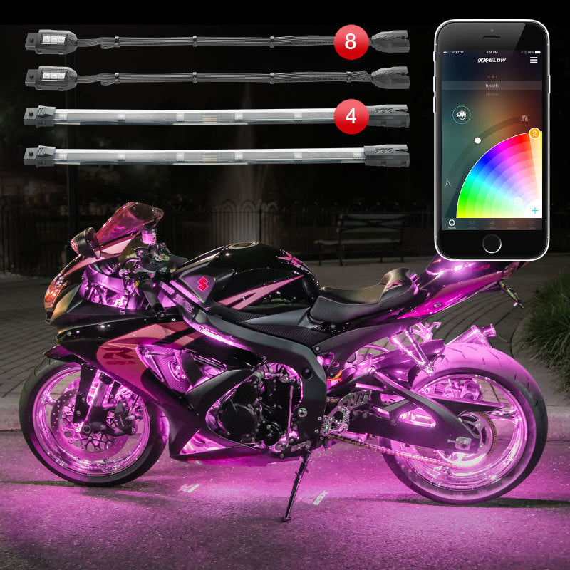 XKGLOW XK Glow XKCHROME App ATV or Motorcycle LED Kit 8 Pod – Rudy's ...