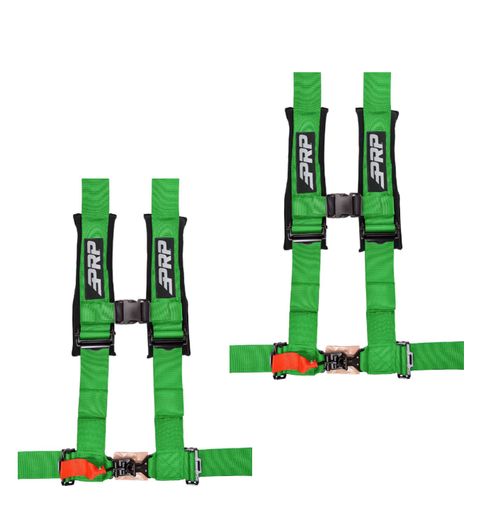 PRP 4.3 Green 4-Point Adjustable Harness Pair With 3" Belts & Sewn in ...