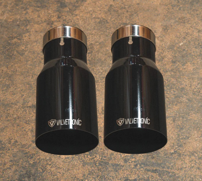 Valvetronic Designs 3.0/76mm Single Wall Black Steel Exhaust Tips - Un ...