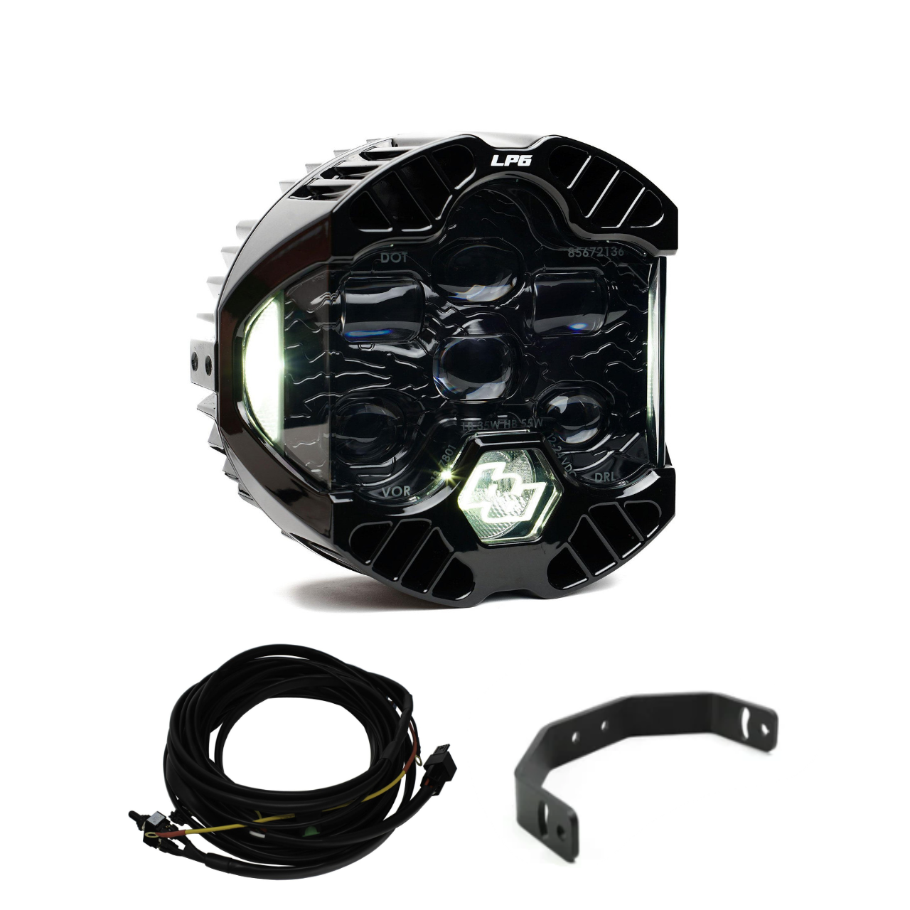 Baja Designs DOT LP6 Universal White Headlight Kit w/ Wiring Harness ...