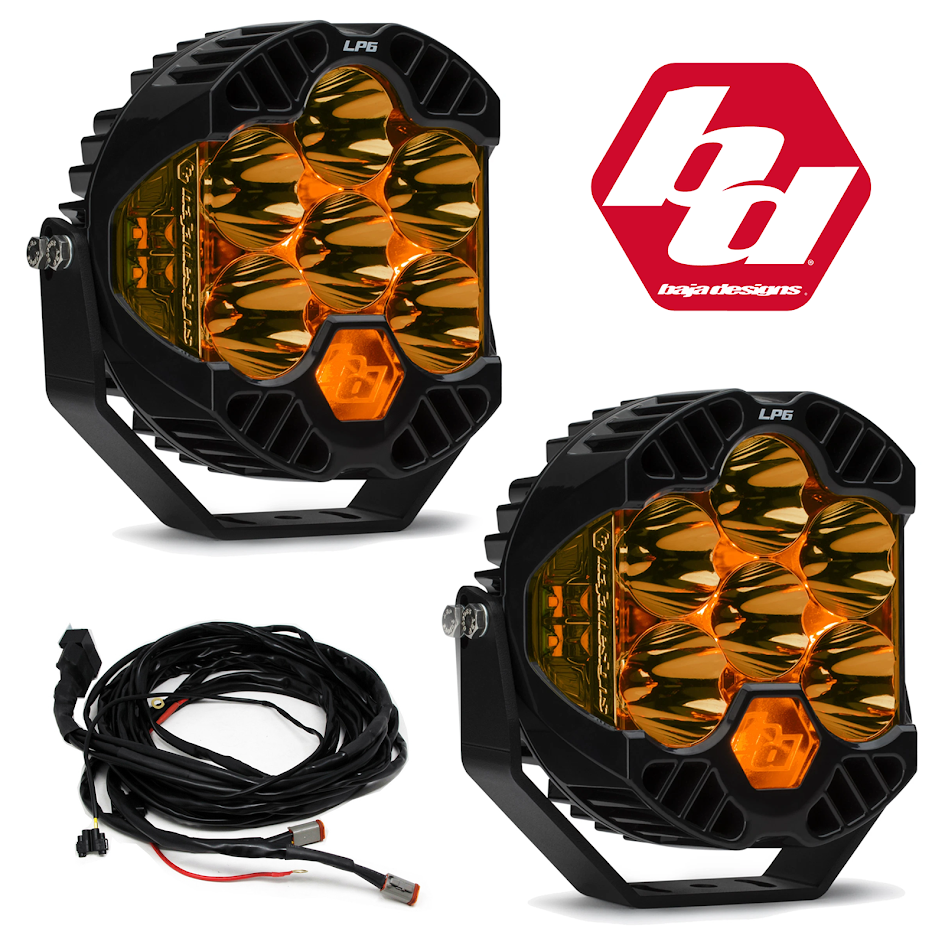 Baja Designs 6 Inch LP6 Pro LED Factory Amber Spot Lights Kit w/ Upfit ...