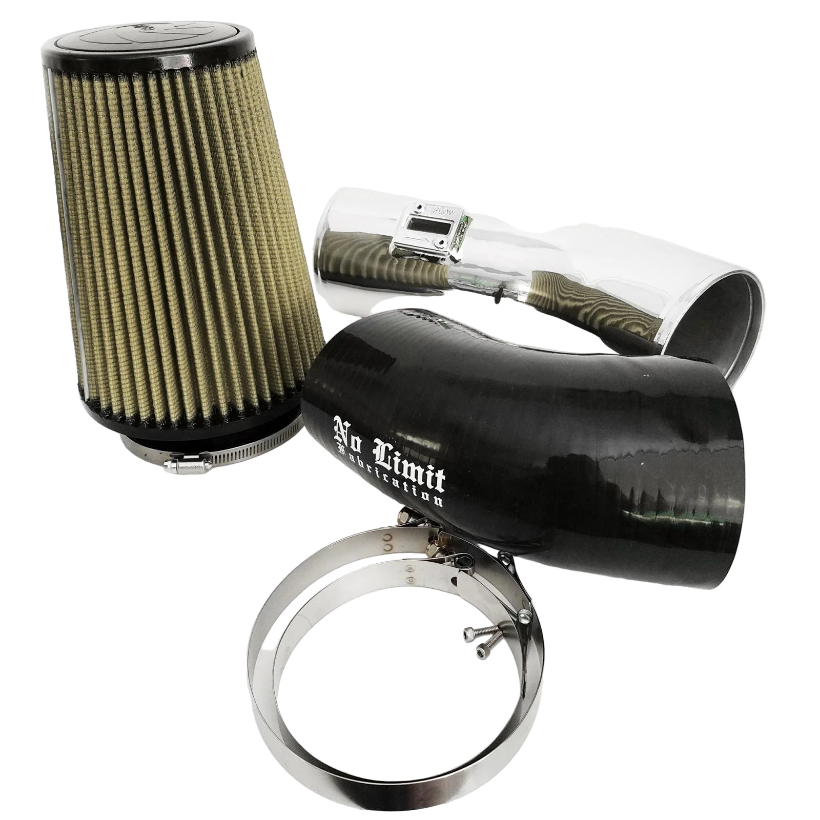 No Limit Fabrication Polished Cold Air Intake with Pro Guard 7 Filter ...