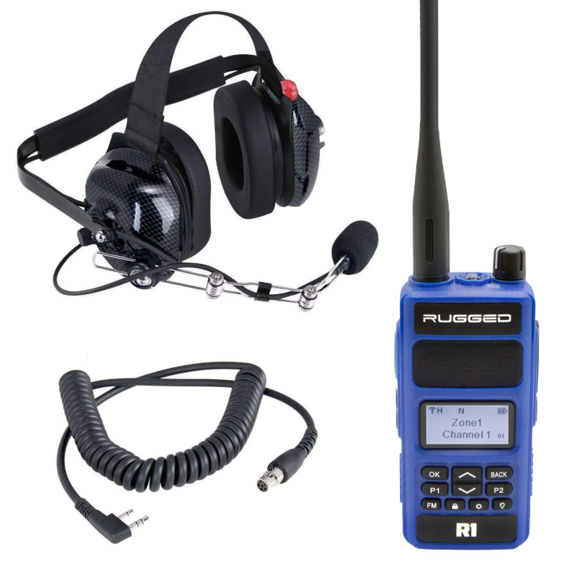 Rugged Radios Crew Chief H42 Spotter Headset & R1 Handheld Radio Kit ...