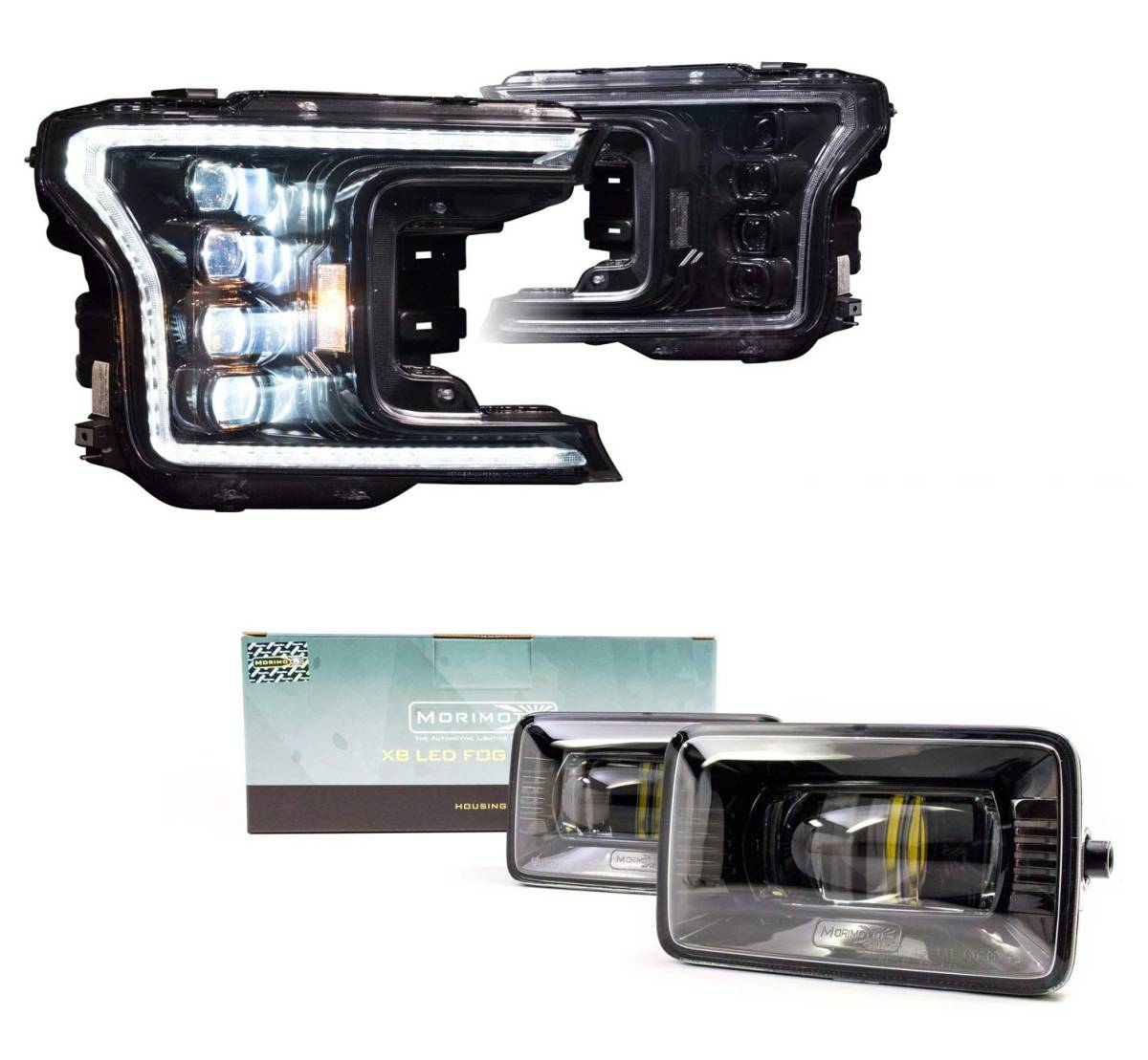 Morimoto XB LED Plug & Play Headlight Assemblies (White DRL) w/ Fog Li ...