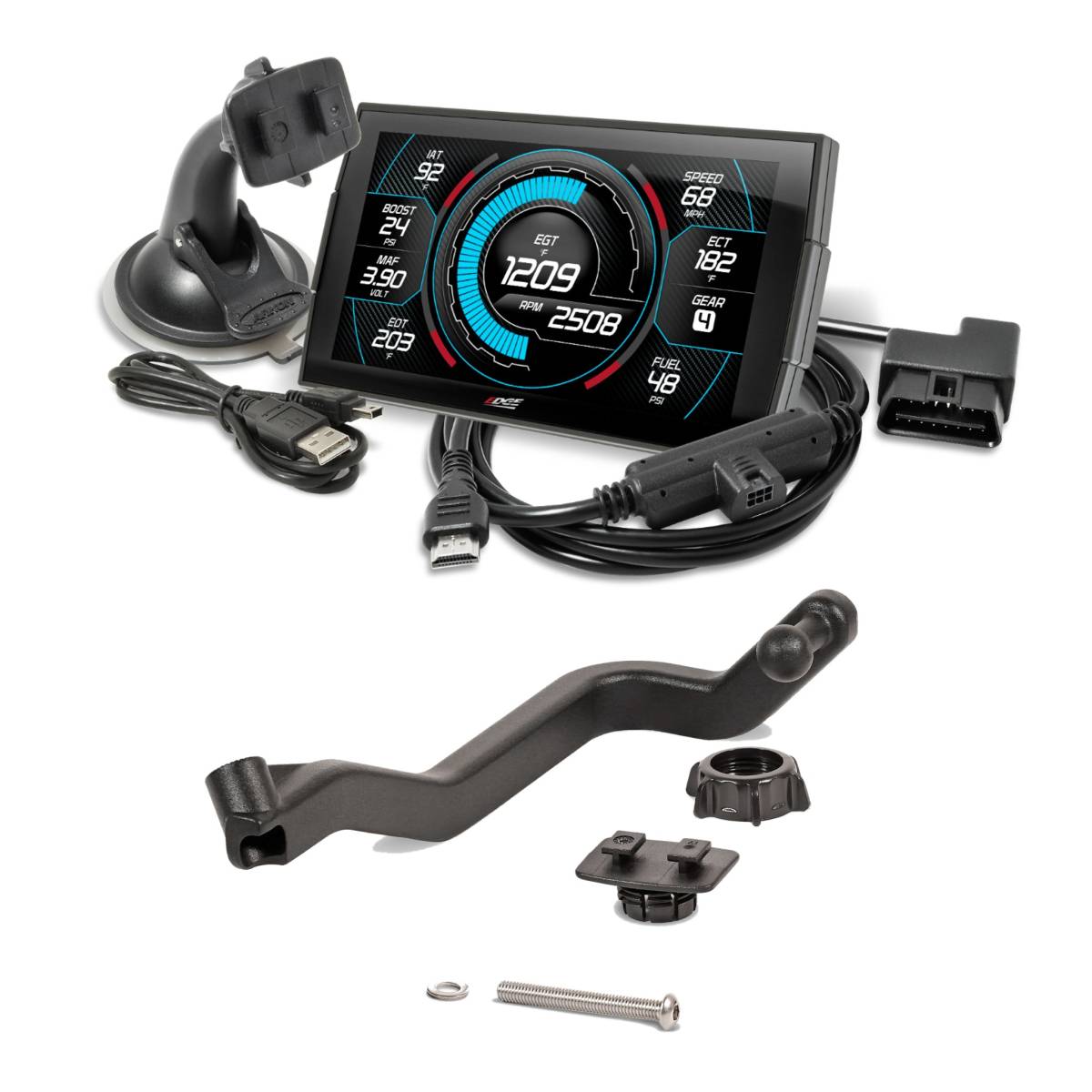 Edge Insight CTS3 Monitor & Aluminum Pillar Mount For 2017-2020 Ford S ...