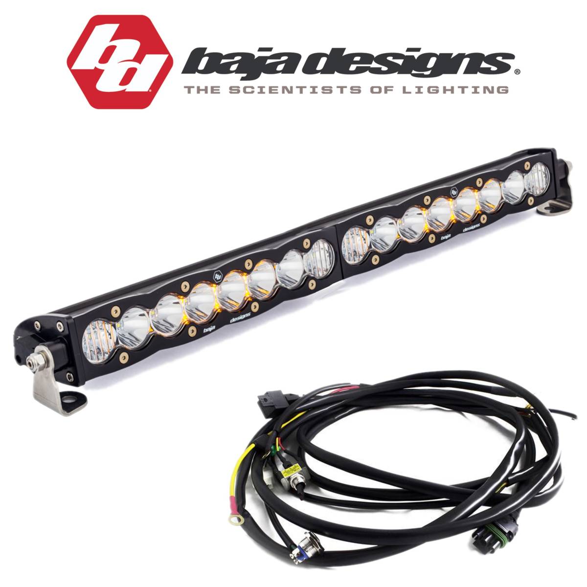 Baja Designs 20" S8 Clear Driving/Combo Light Bar W/ Toggle Harness ...