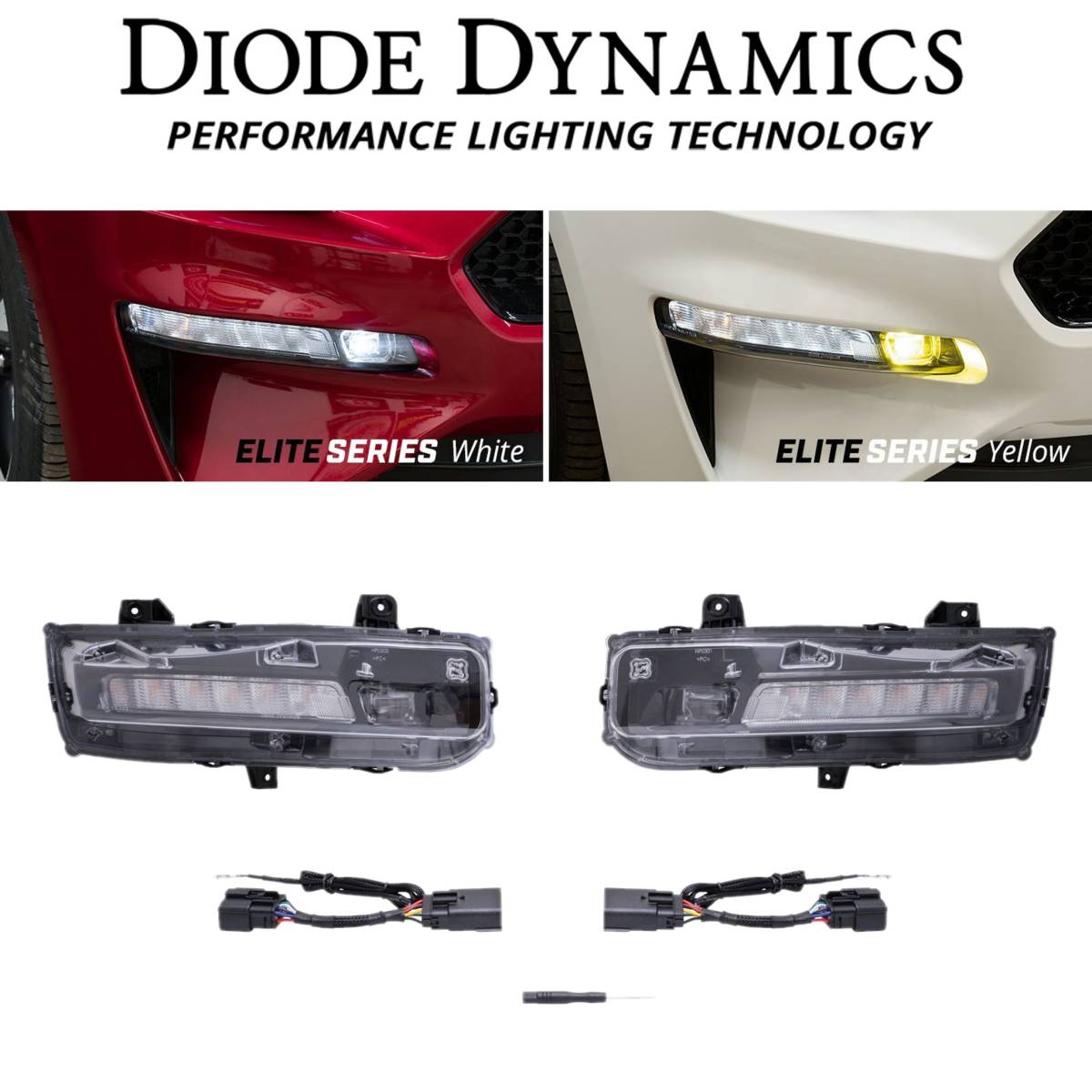 Diode Dynamics Plug-and-Play LED Combination Fog Lamp Set For 2018+ Fo ...