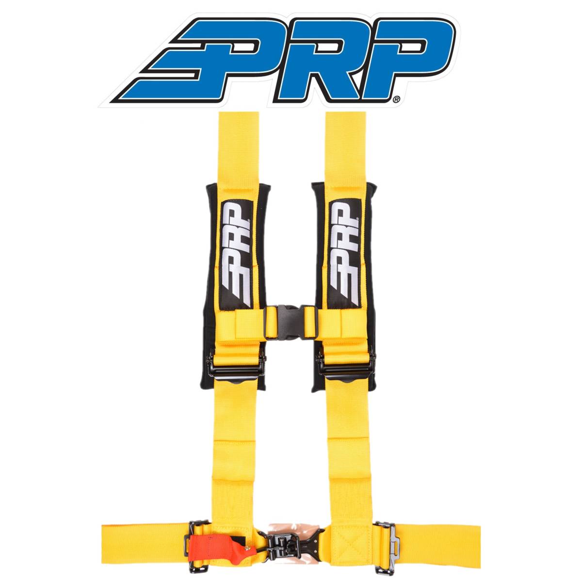 PRP 4.3 Yellow 4-Point Adjustable Harness With 3" Belts & Sewn in Shou ...