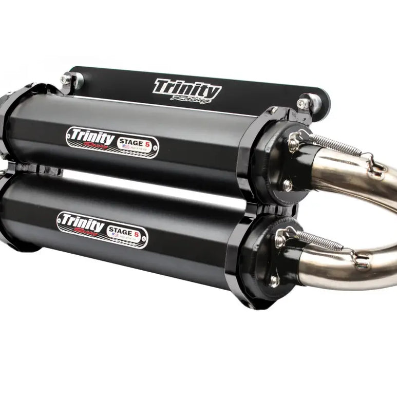 Trinity Racing Cerakote Stage 5 Dual Slip-On Exhaust For 20-23 RZR Pro ...