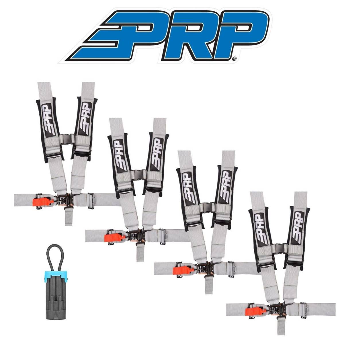 PRP (4) Gray 5-Point 3" Harness/Seat Belt Bypass Connector For 15+ Pol ...
