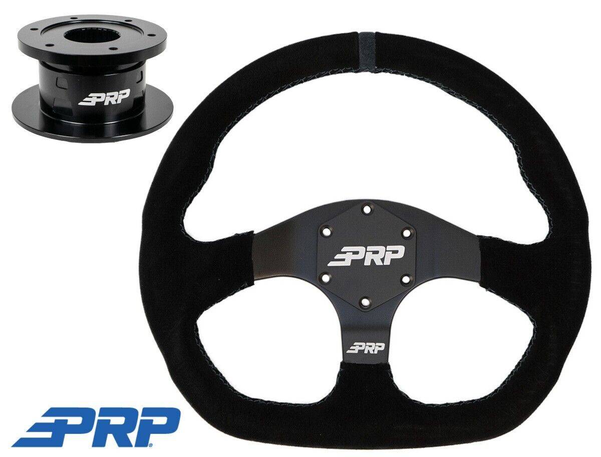 PRP Comp-R Suede Wheel Black Stripe W/ Universal Weld On Quick Release ...