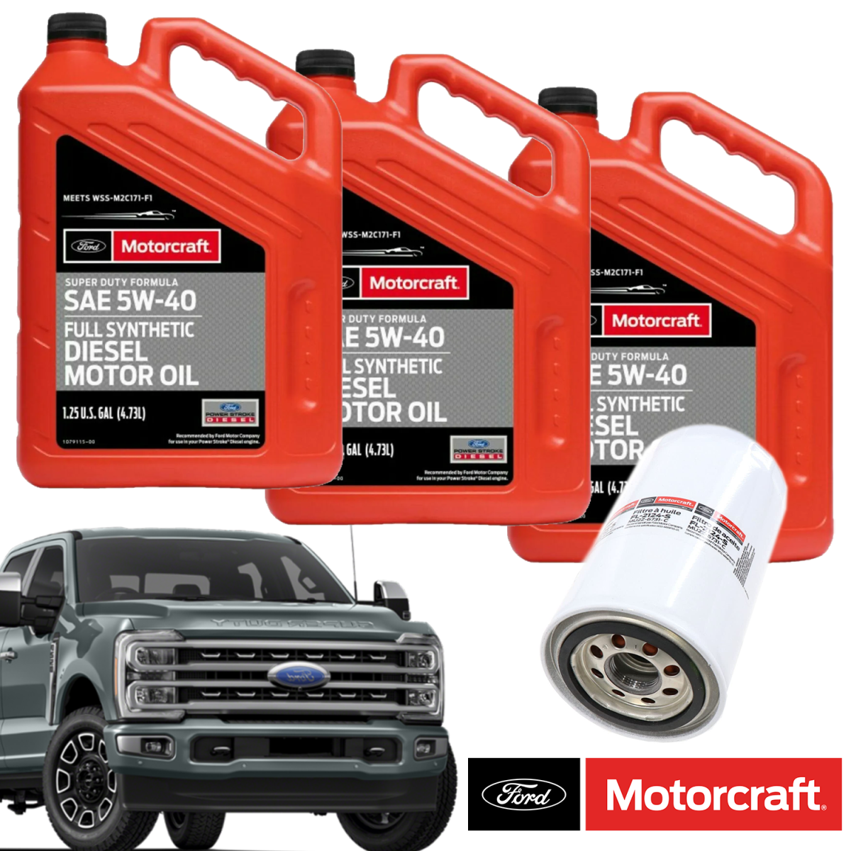 OEM Motorcraft 5W-40 Engine Oil & Filter Kit For 23-24 6.7L Powerstrok ...