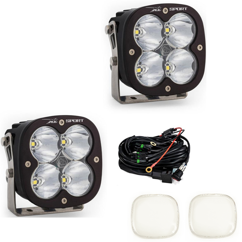 Baja Designs XL Pro Spot Clear LED Light Pod Kit w/ Wiring & Clear Roc ...