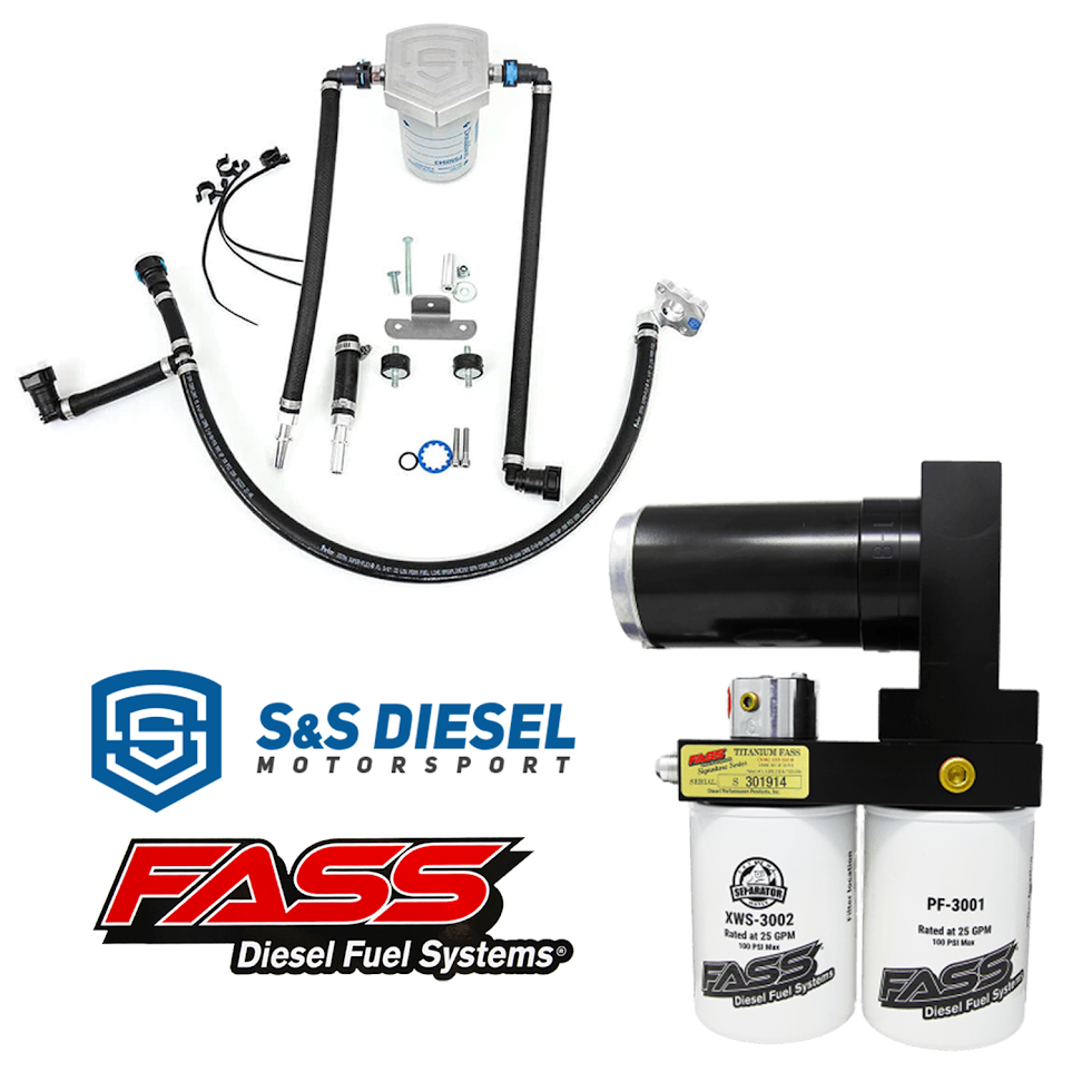 FASS 220GPH Pump & S&S Disaster Prevention Kit For 11-16 Ford 6.7L Pow ...