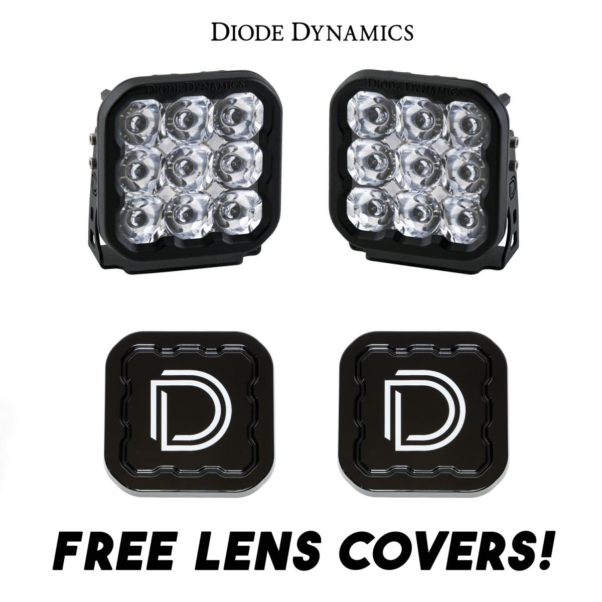 Diode Dynamics SS5 Pro LED Spot Light Pod Kit w/ Multi Backlight Color ...