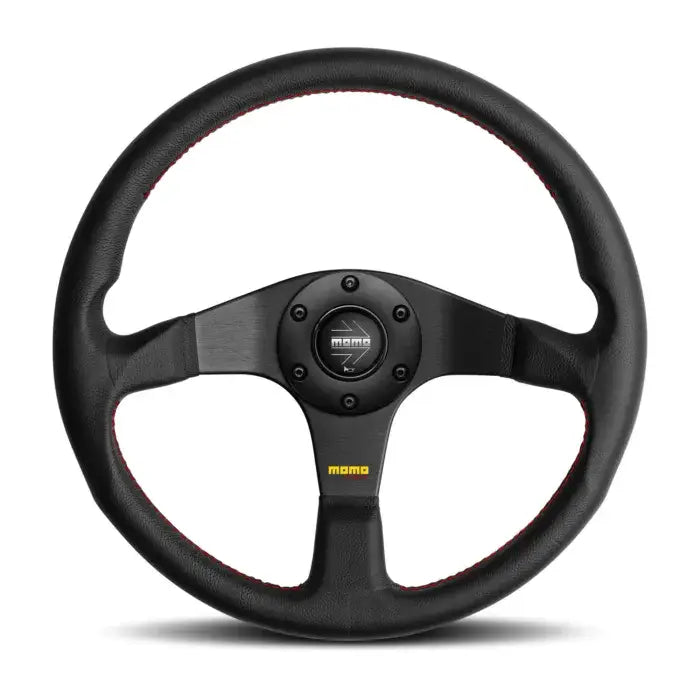 Momo Tuner 320mm Steering Wheel w/ Black Leather & Red Stitching – Rudy ...