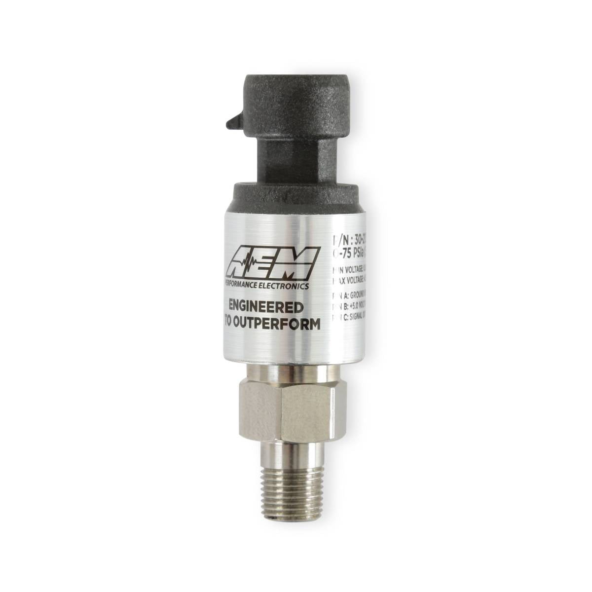 AEM Stainless Steel (PSIg) Pressure Sensors Body - 75 PSI - 360-Degree ...