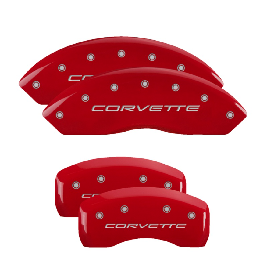 MGP Red Corvette Caliper Covers Front/Rear Set For 97-04 Chevrolet Cor ...