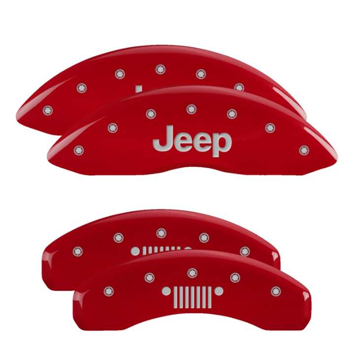 MGP Red Jeep Caliper Covers Front/Rear Set Grill For 11-22 Jeep Grand ...