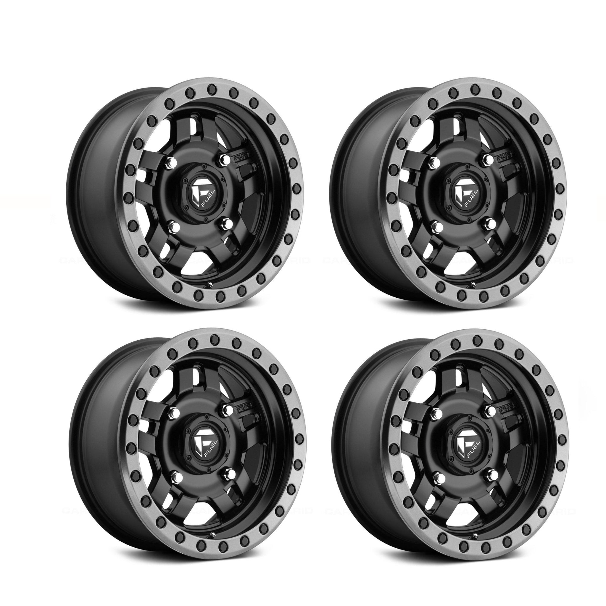 (4) 14x7 Fuel UTV D557 ANZA Matte Black/Gunmetal Wheels 4x156 +38 Offs ...