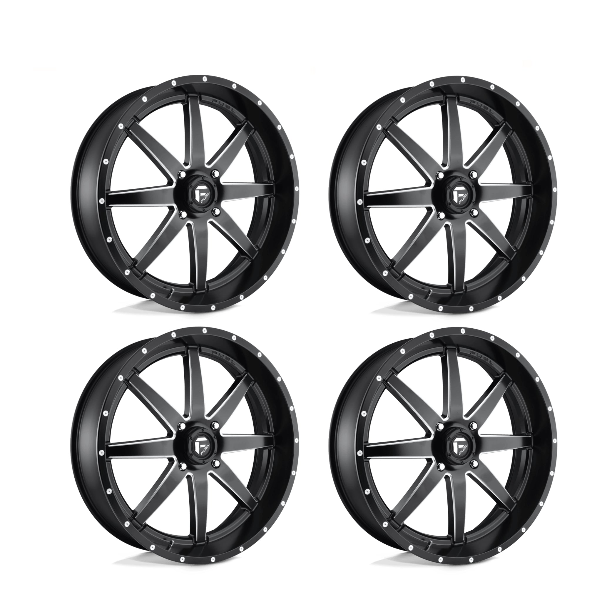 (4) 20x7 Fuel UTV D538 Maverick Matte Black Milled Wheels 4X137 +13 Of ...