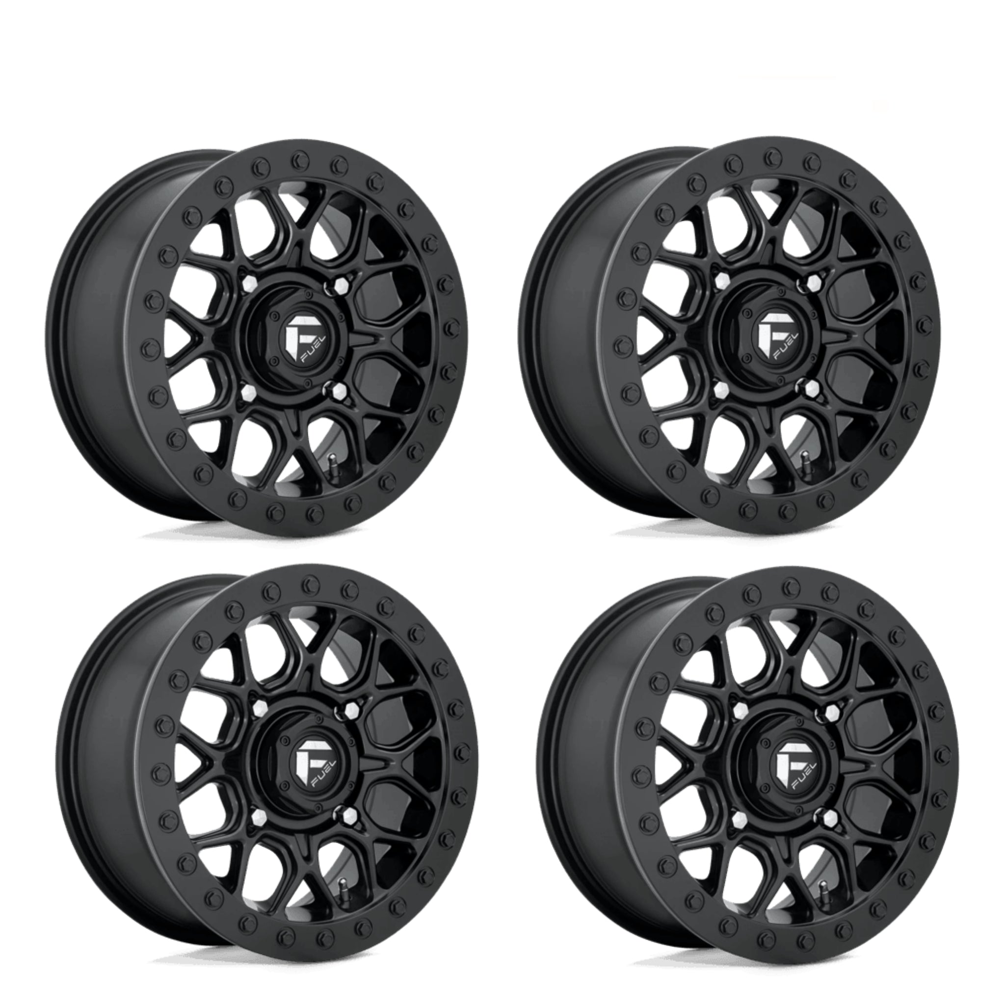 (4) 15X7 Fuel UTV D916 Tech Beadlock Wheels Matte Black 4X137 +38 Offs ...