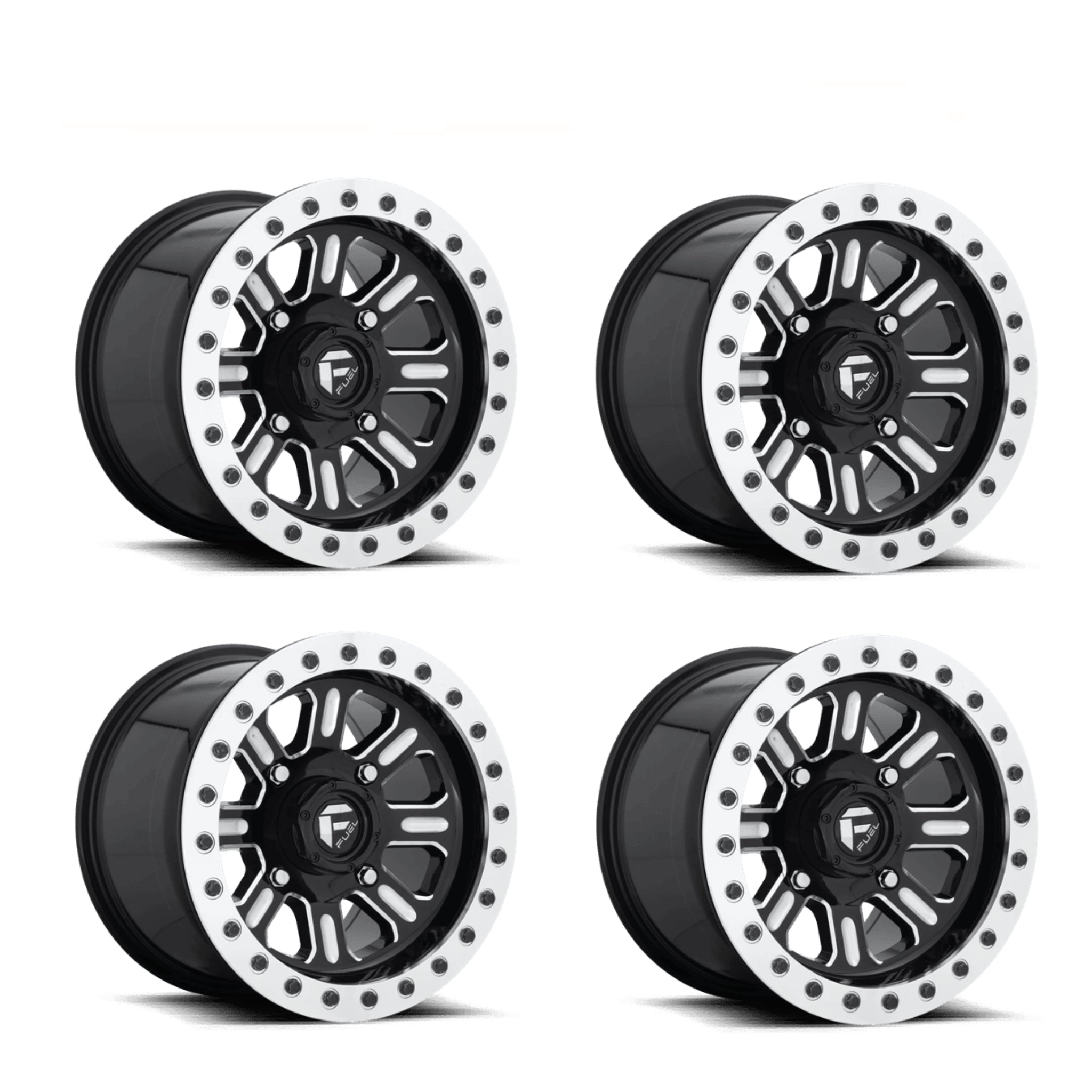 (4) 15X7 Fuel UTV D910 Hardline Beadlock Wheels Black Milled 4X137 +38 ...