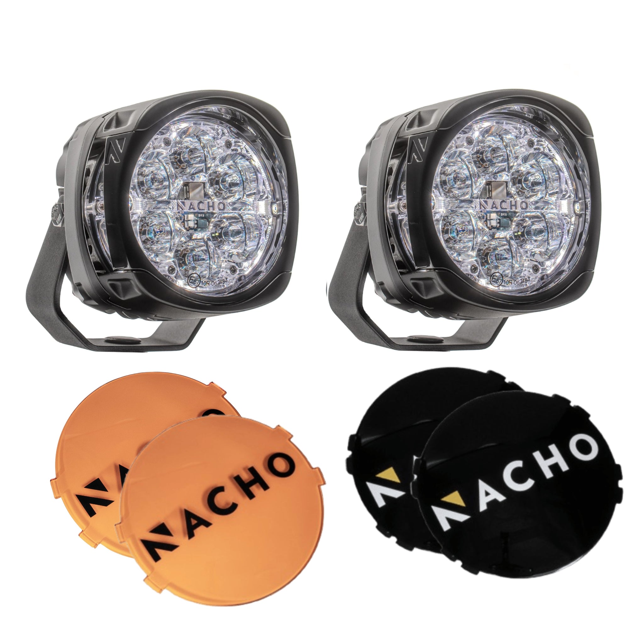 ARB Nacho Quatro 4 Inch Spot Offroad LED Fog Lights Pair 120W Amber/Bl ...