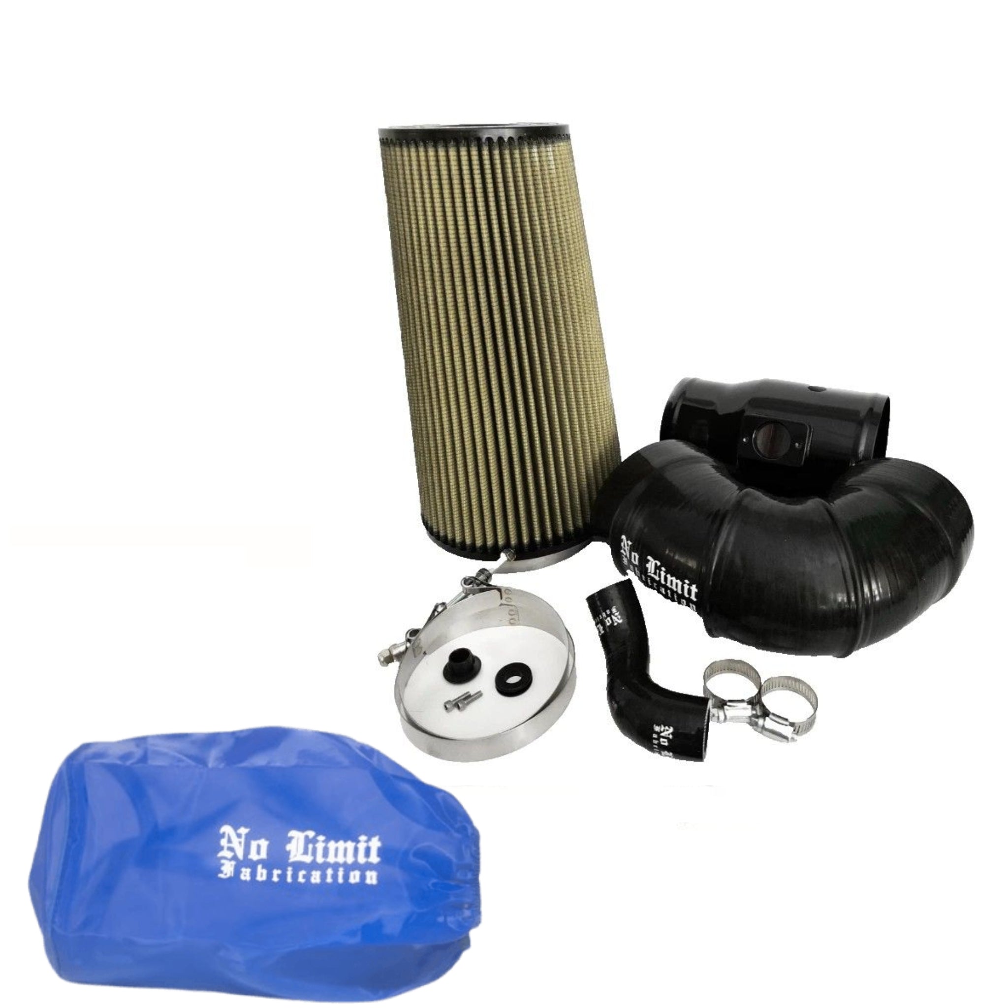 No Limit Fabrication Black Cold Air Intake with Pro Guard 7 Filter and ...