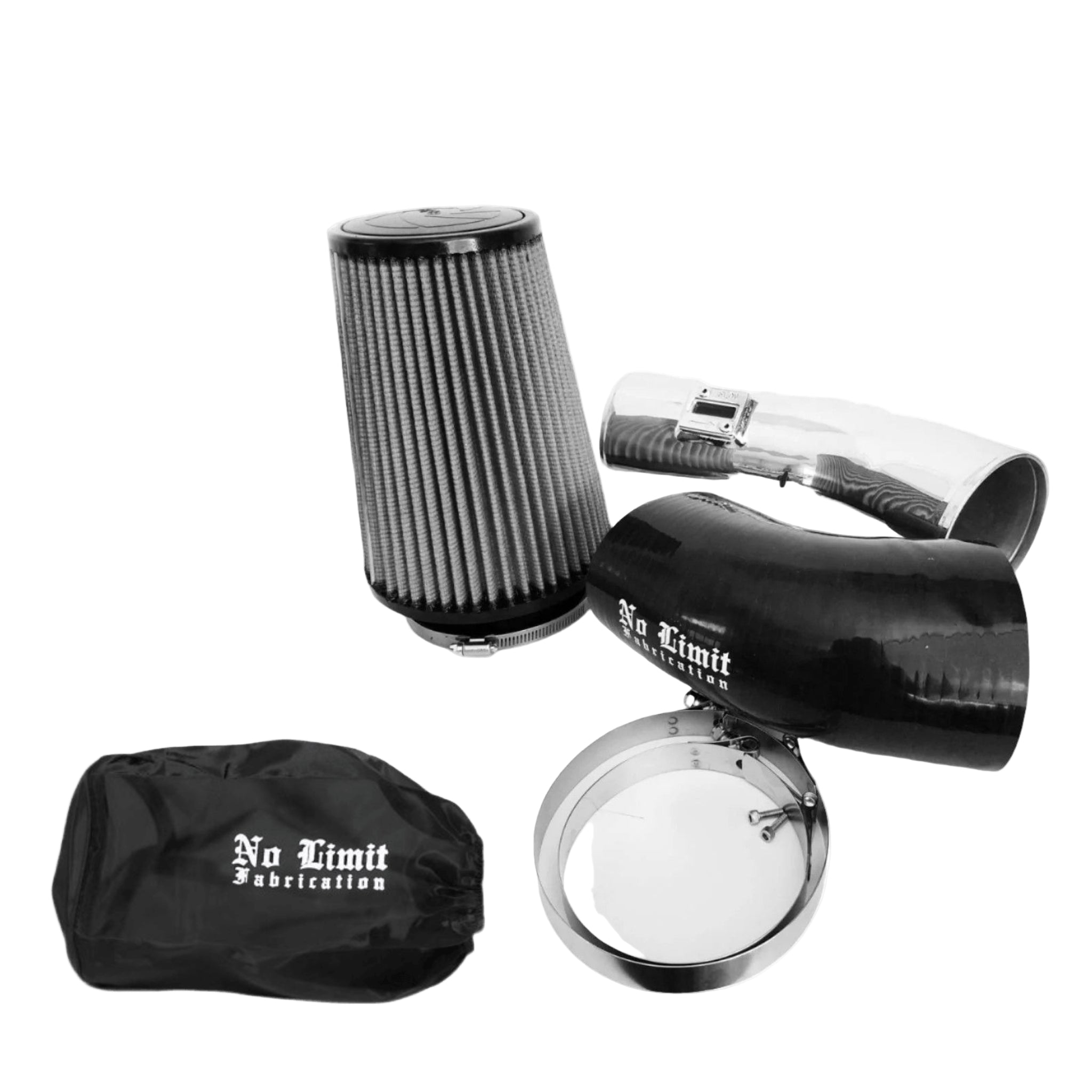 No Limit Fabrication Polished Cold Air Intake with Dry Filter & Black ...
