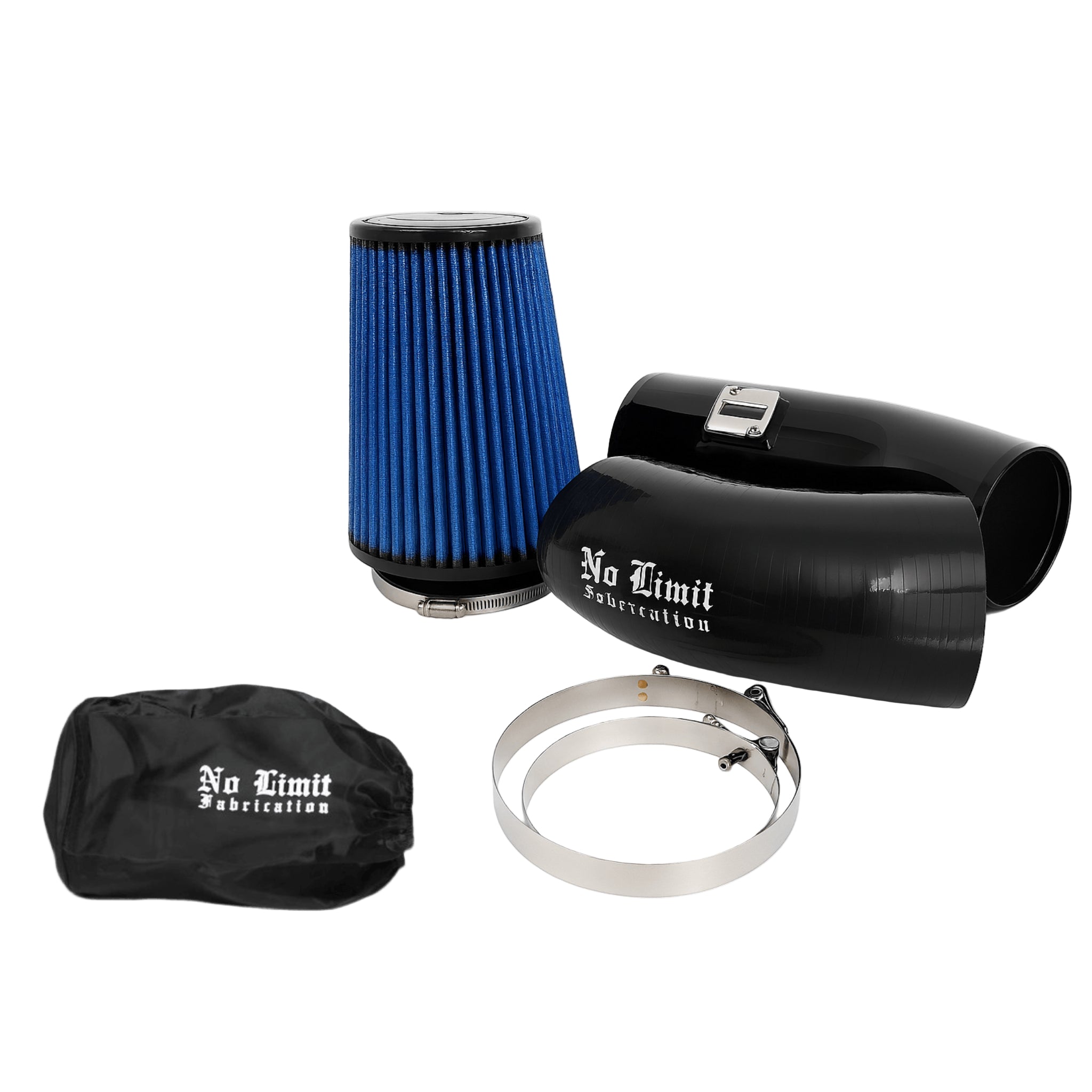 No Limit Fabrication Black Cold Air Intake with Pro5R Oiled Filter & B ...