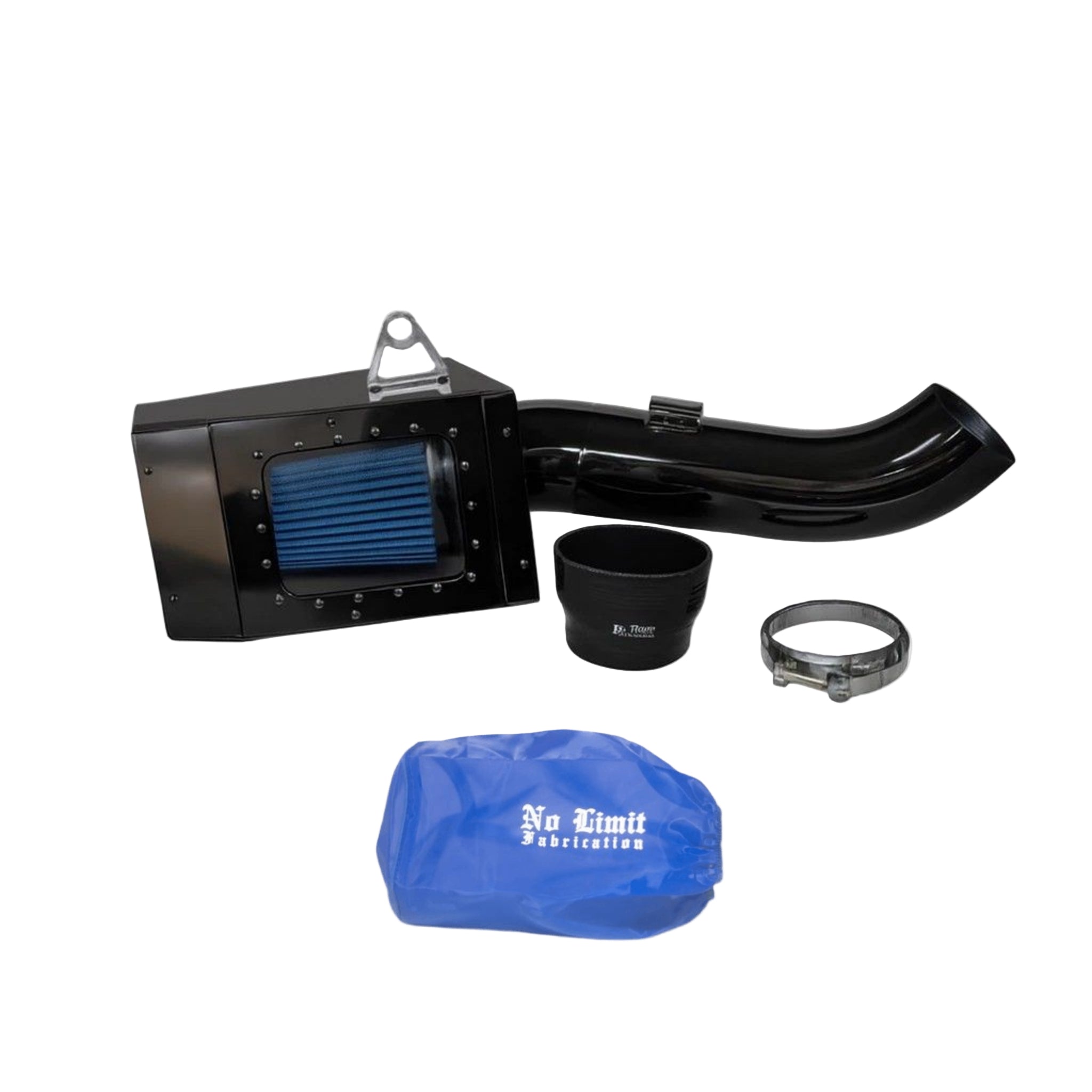 No Limit Fabrication Black Closed Box Cold Air Intake with Blue Pre-Fi ...
