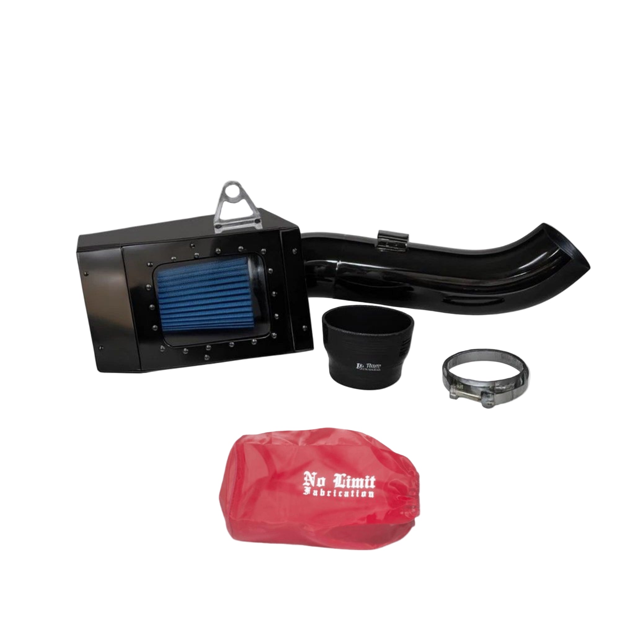 No Limit Fabrication Black Closed Box Cold Air Intake with Red Pre-Fil ...