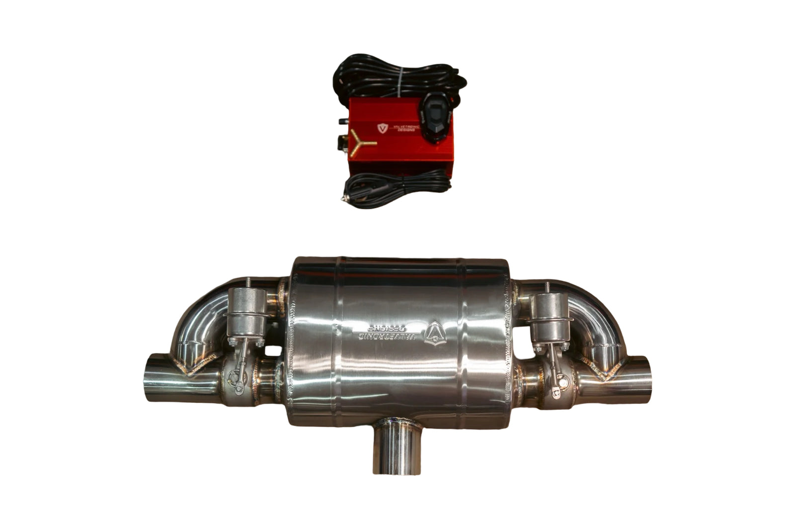 Valvetronic T Style Universal Muffler Kit Single Inlet Dual 63MM 2.5 ...