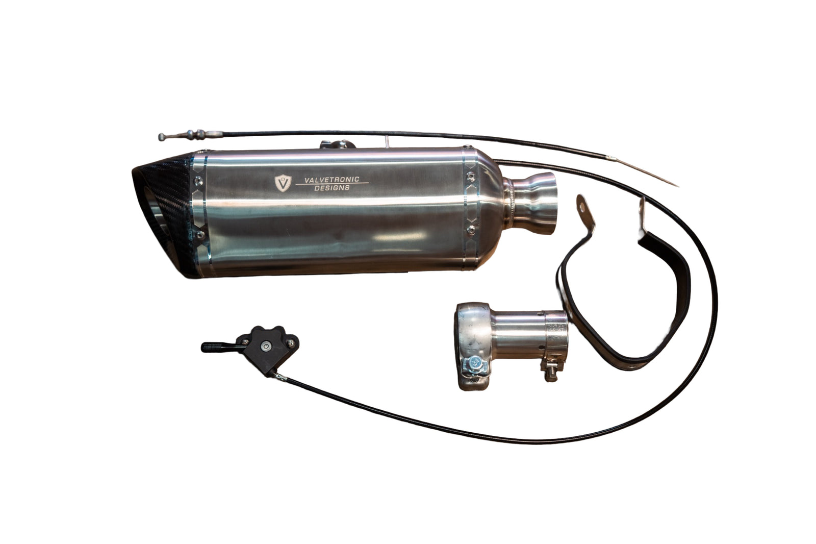 Valvetronic Universal Bike Valved Angled Muffler Kit 1.5" VTD.BIKE.SB ...